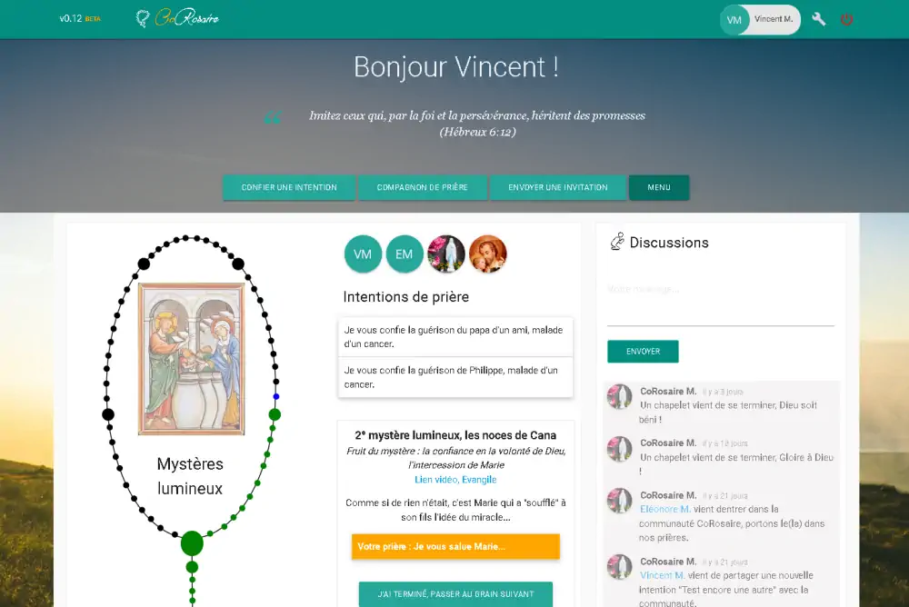 CoRosaire, prier ensemble le chapelet et les mystères du Rosaire en ligne